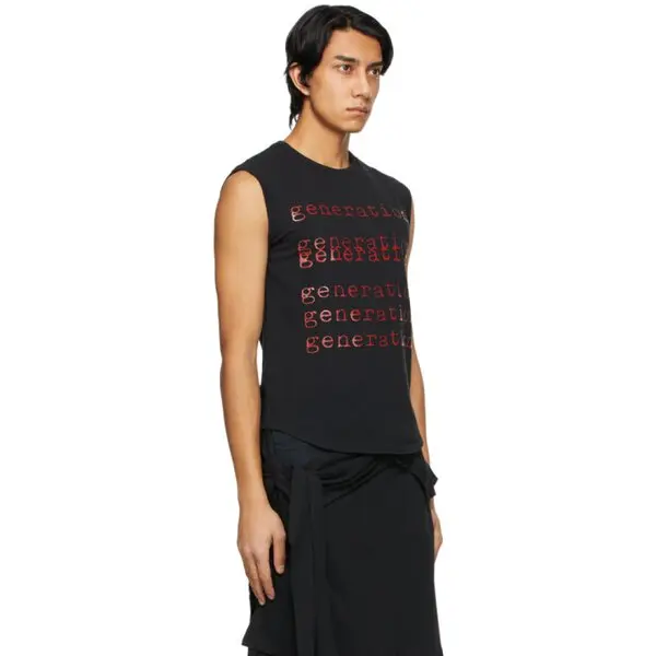 Raf Simons Black 'Generation' Tank Top In 00099 Black - 45% Off